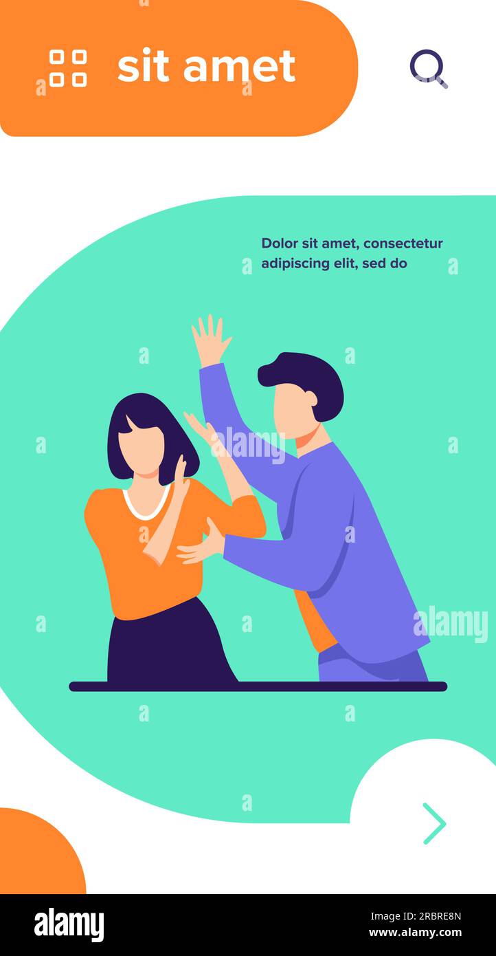 Angry man attacking woman and shouting at her Stock Vector Image & Art ...
