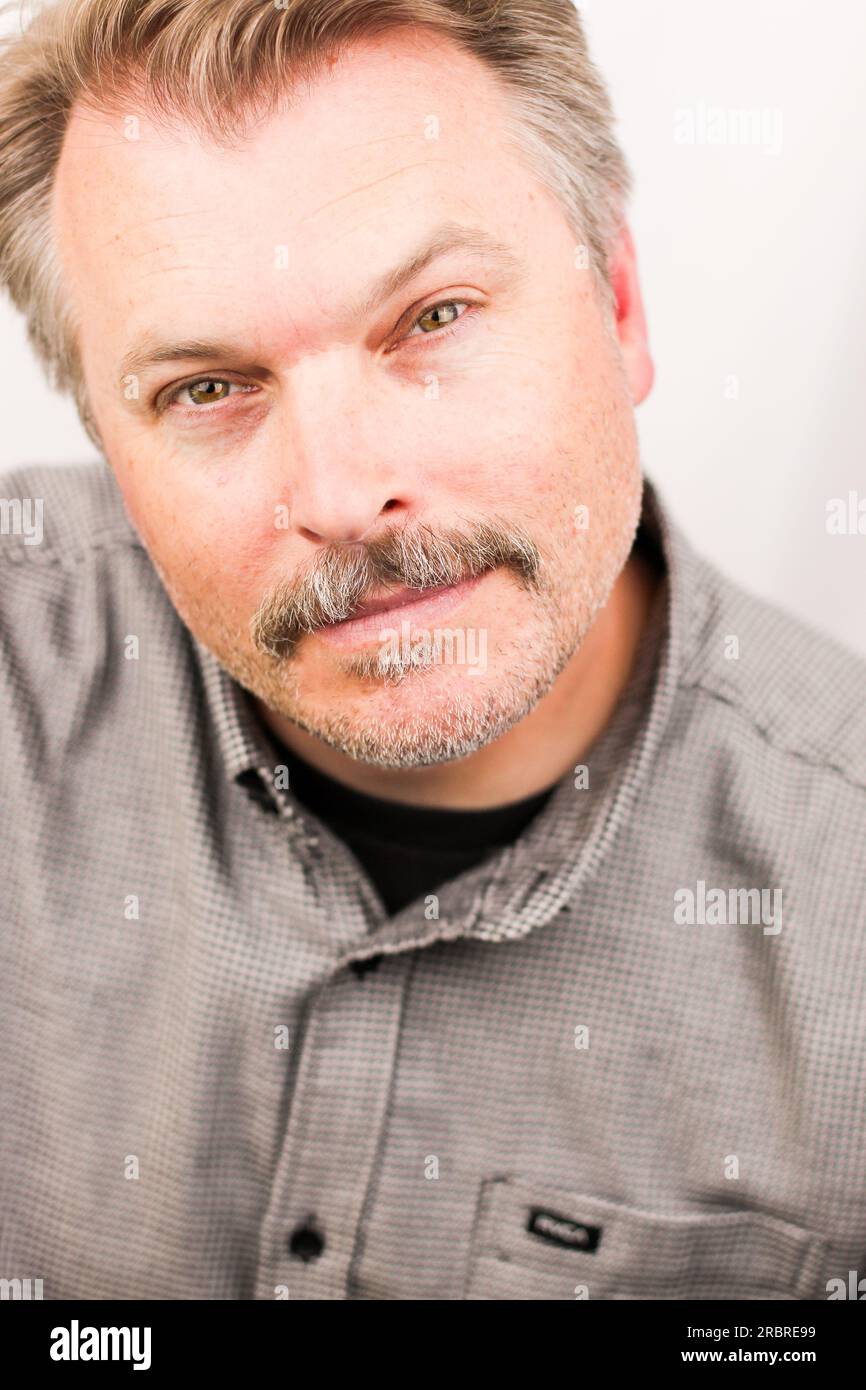 White Middle Age Male Close Up Head Shot Stock Photo - Alamy