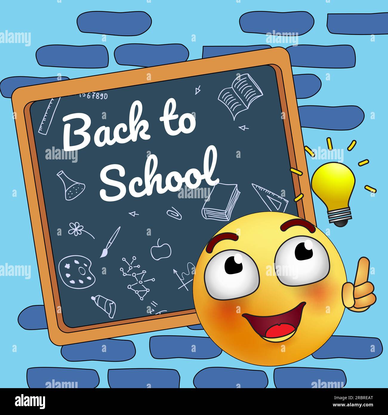 Back to school poster design. Cartoon smiley having idea Stock Vector ... Back to school poster design. Cartoon smiley having idea Stock Vector ...