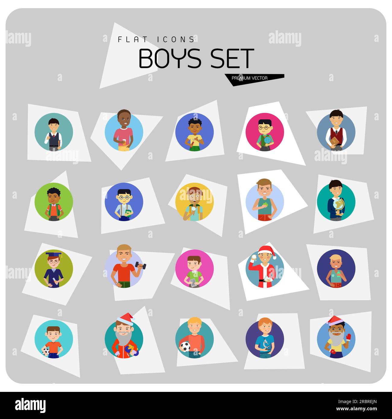 Boys Icons Set Stock Vector Image & Art - Alamy