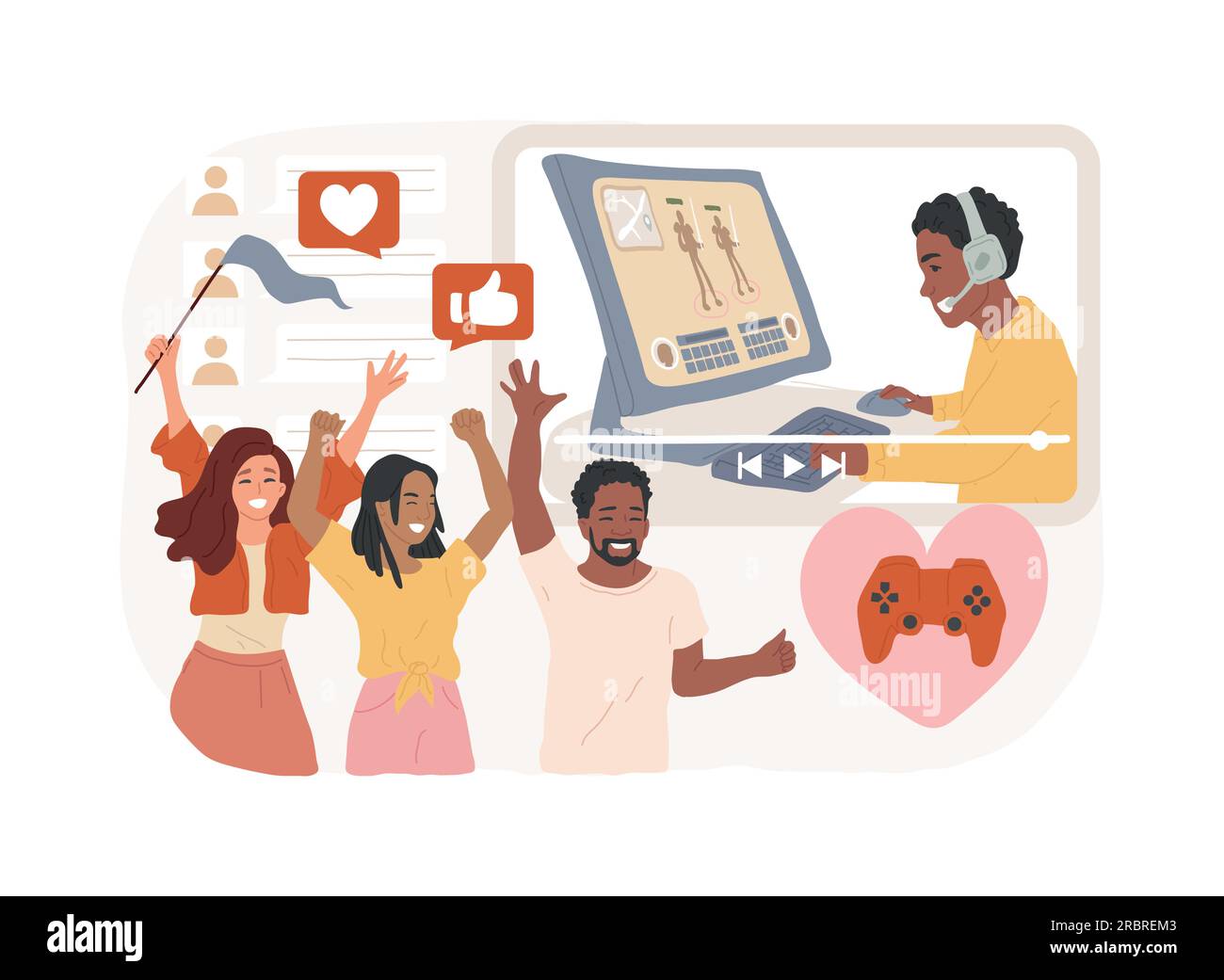 Esport fans isolated concept vector illustration. Computer game, e ...