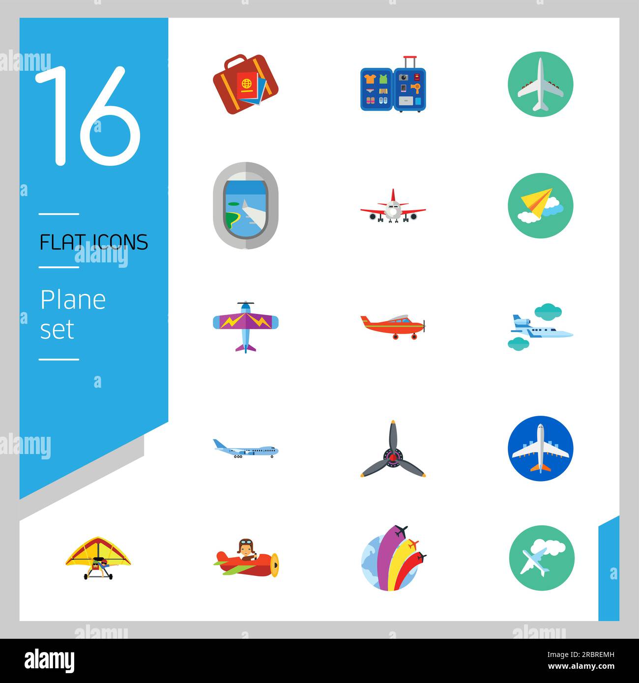 Plane Icon Set Stock Vector Image & Art - Alamy