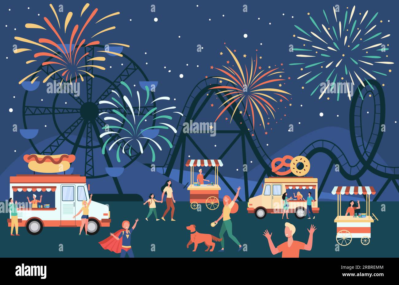 Night street market Stock Vector Images - Alamy