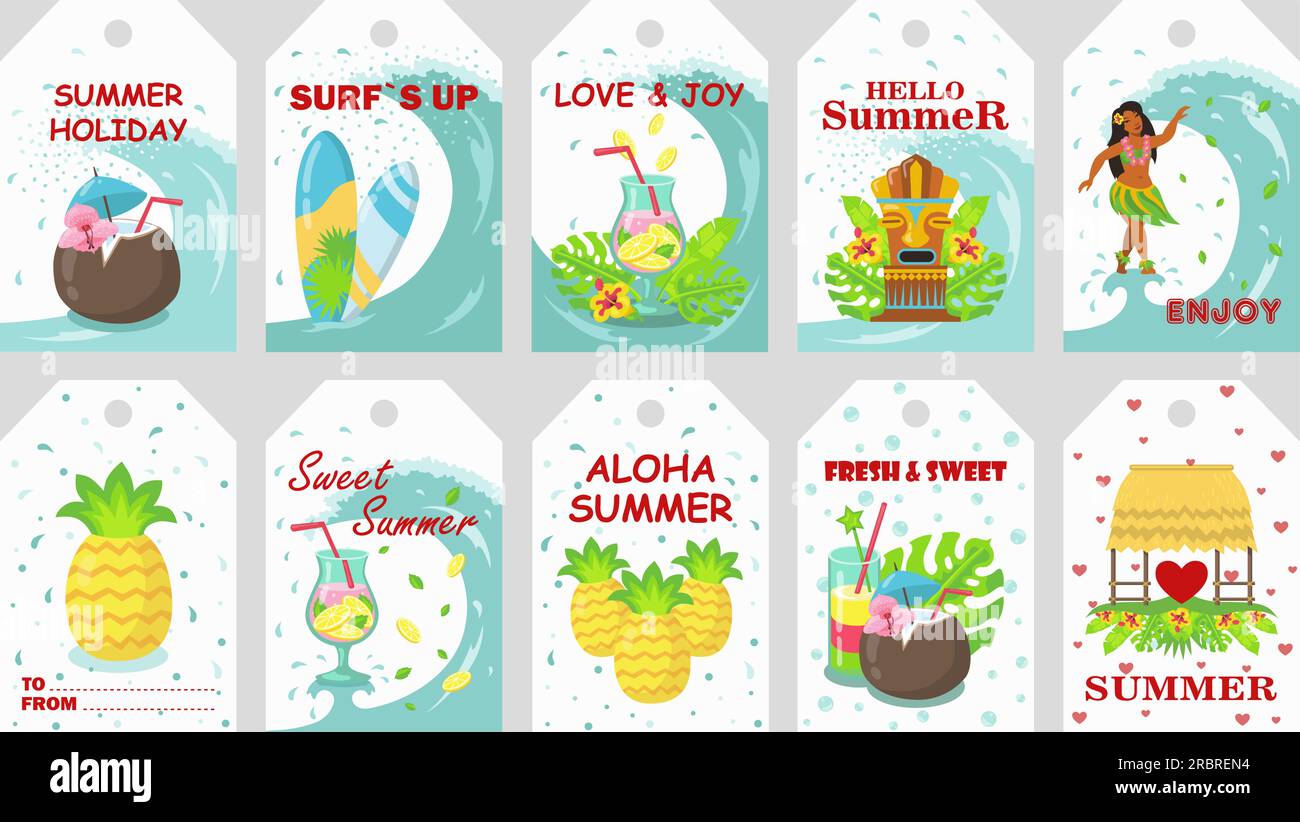 Summer holidays tags design set Stock Vector Image & Art - Alamy