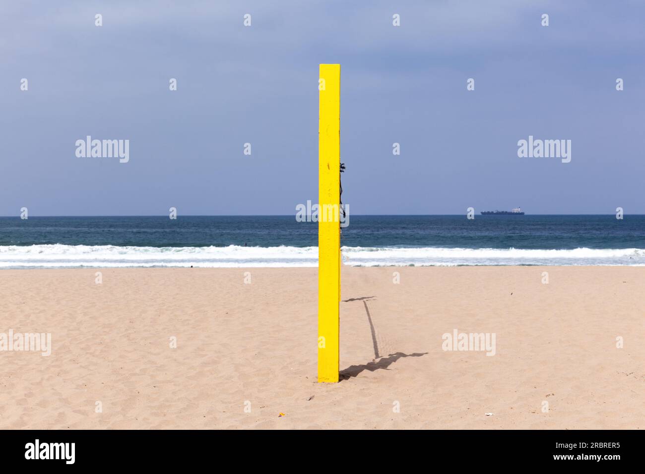 volleyball post at the beach in blue Stock Photo - Alamy