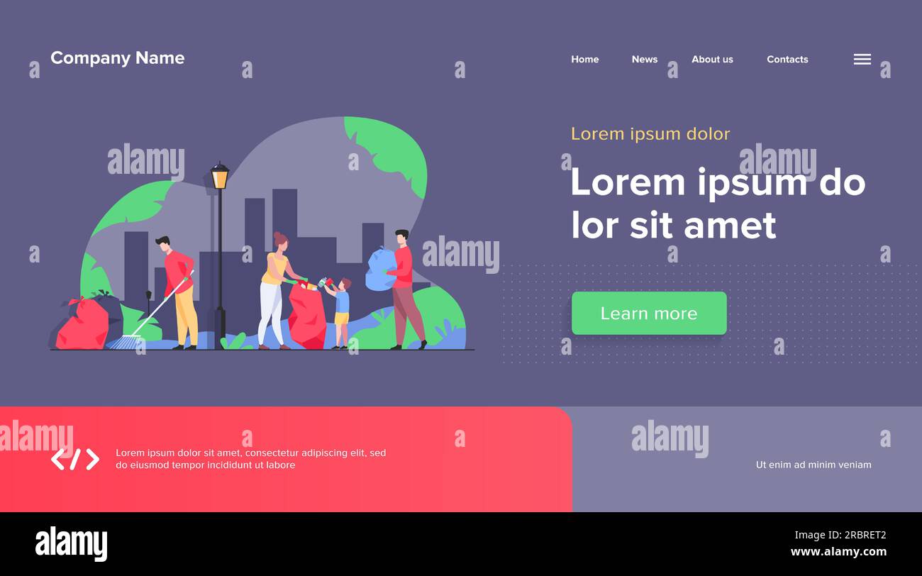 Volunteers community cleaning garbage flat vector illustration Stock ...