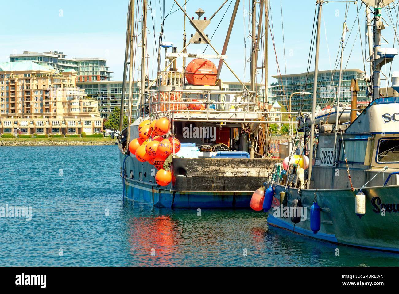Floats on Fishing Boats at Fishermans Wharf Stock Photo - Alamy