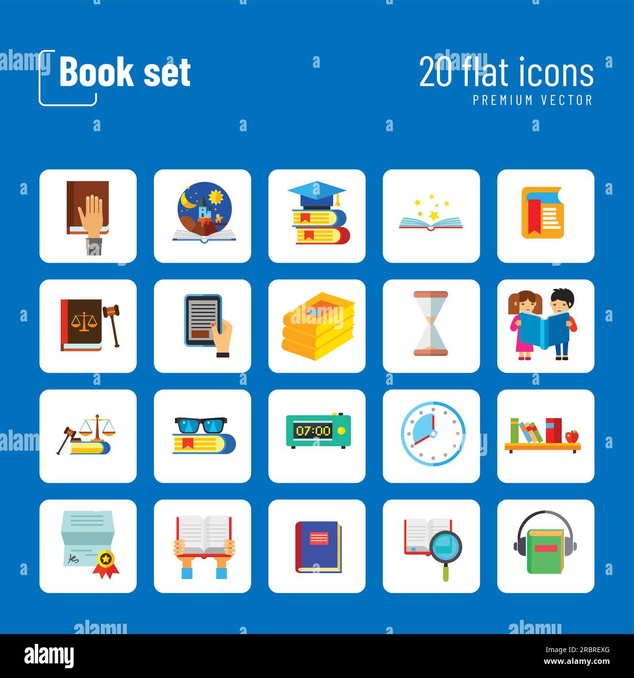 Book Icon Set Stock Vector Image & Art - Alamy