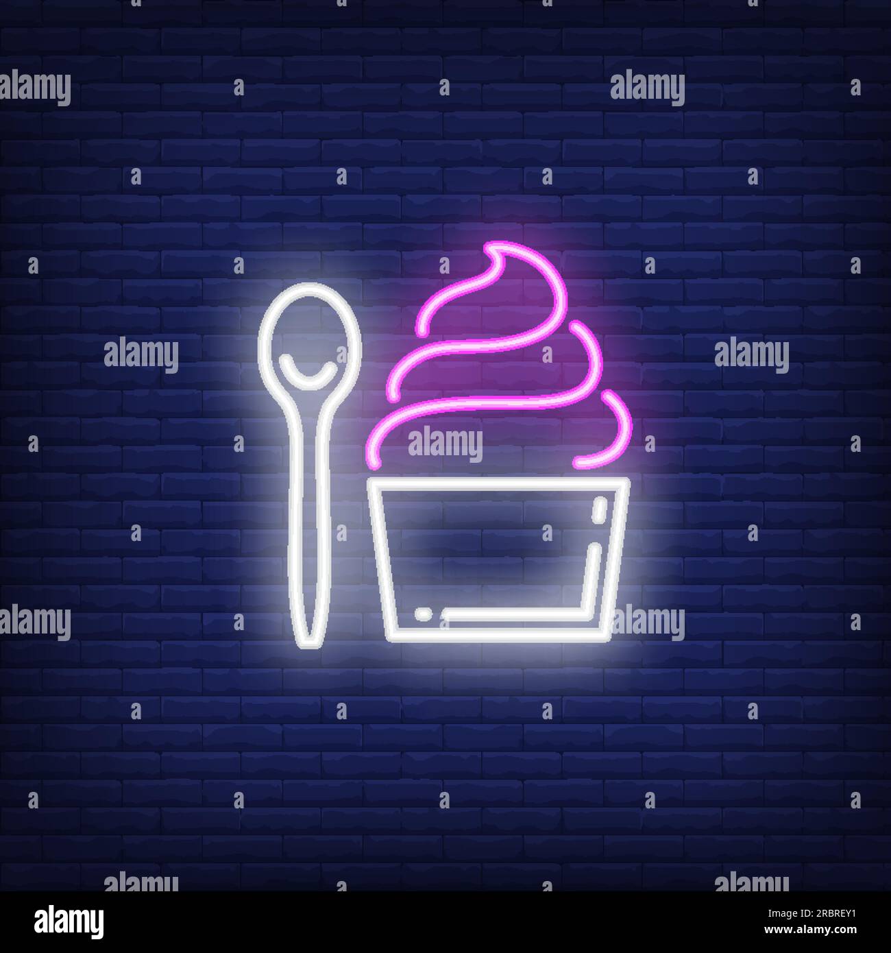 Cupcake and spoon neon sign Stock Vector Image & Art - Alamy