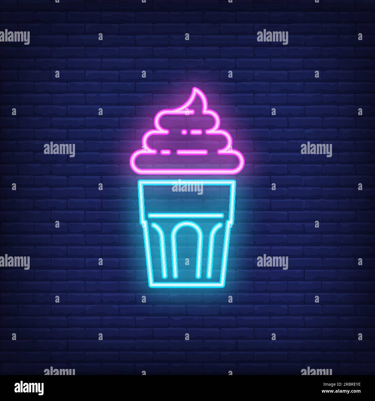 Delicious cupcake neon sign Stock Vector Image & Art - Alamy