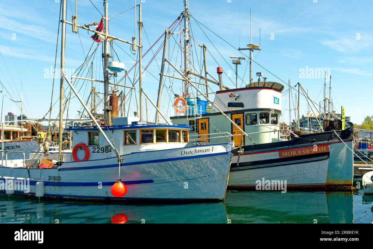 Two Fishing Boats at Fishermans Wharf Stock Photo - Alamy