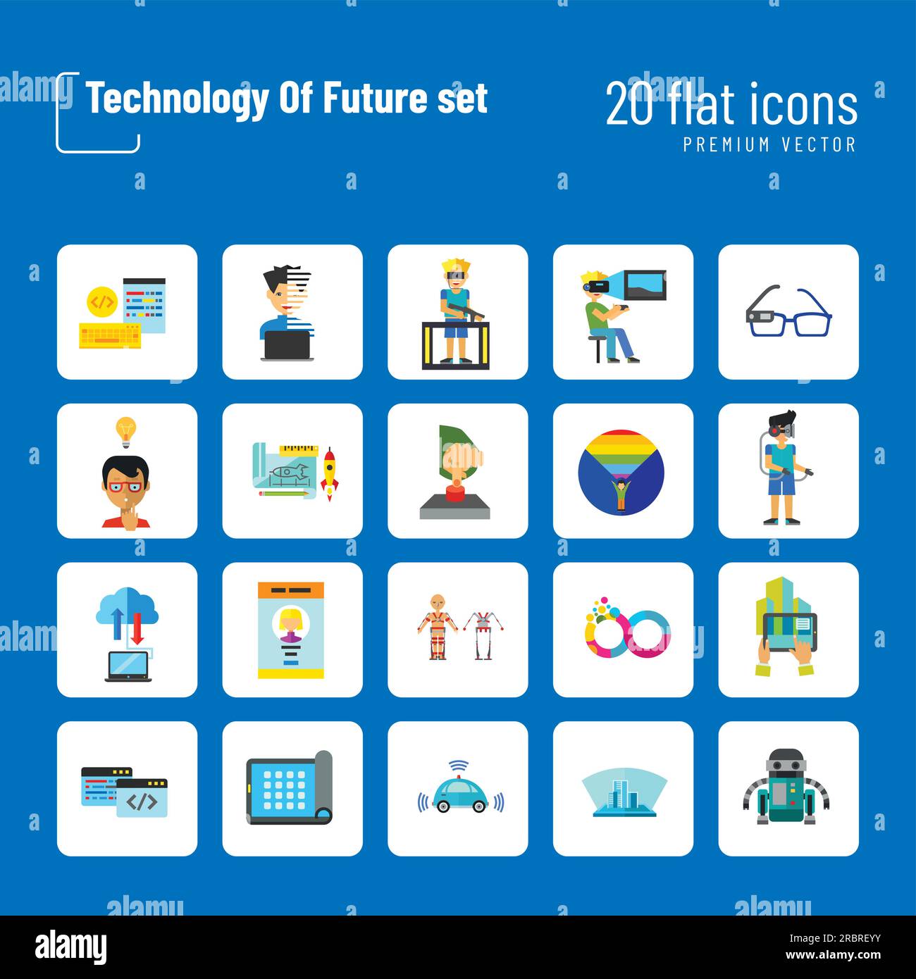 Technology Of Future Icon Set Stock Vector Image & Art - Alamy