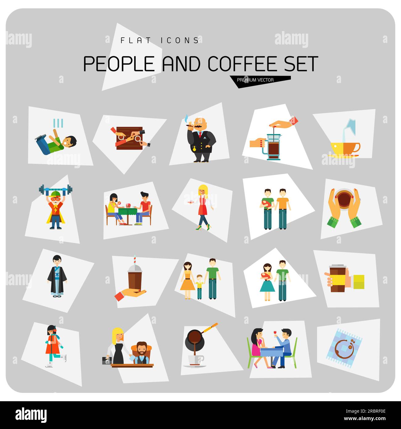 People And Coffee Icon Set Stock Vector Image & Art - Alamy