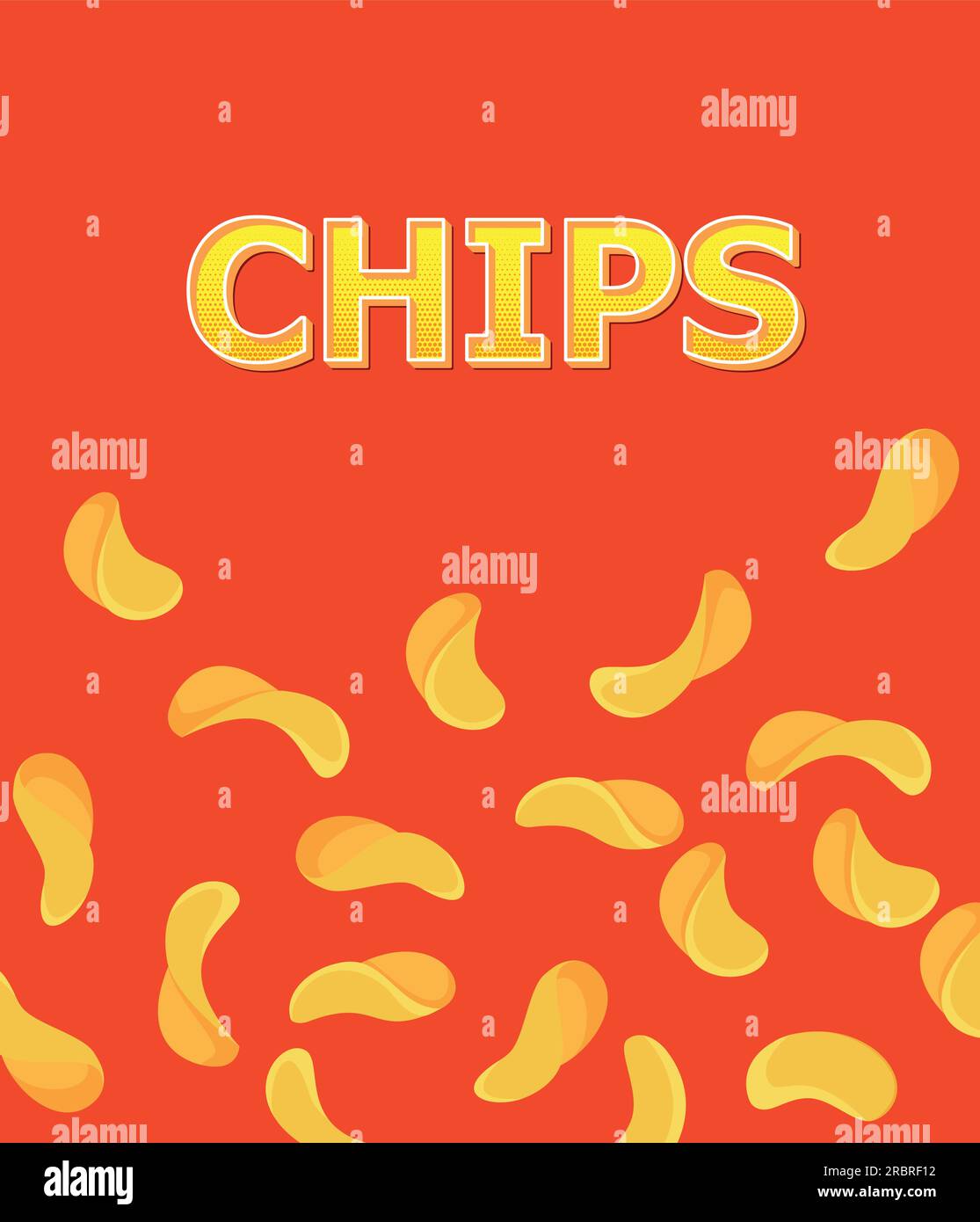 Crispy potato chips background. vector promo poster with crunchy ripple ...