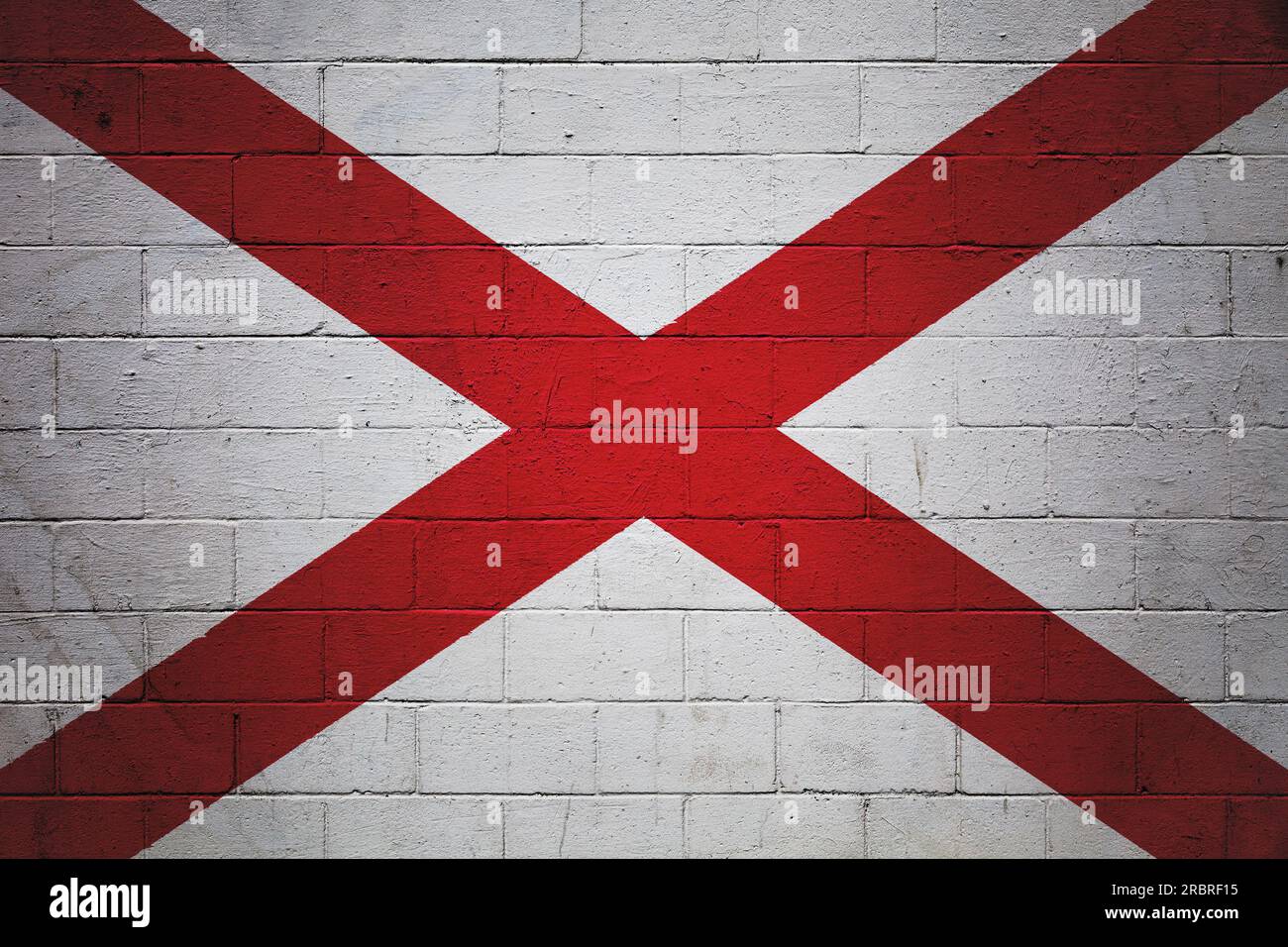 Flag of Alabama painted on a cinder block wall Stock Photo - Alamy