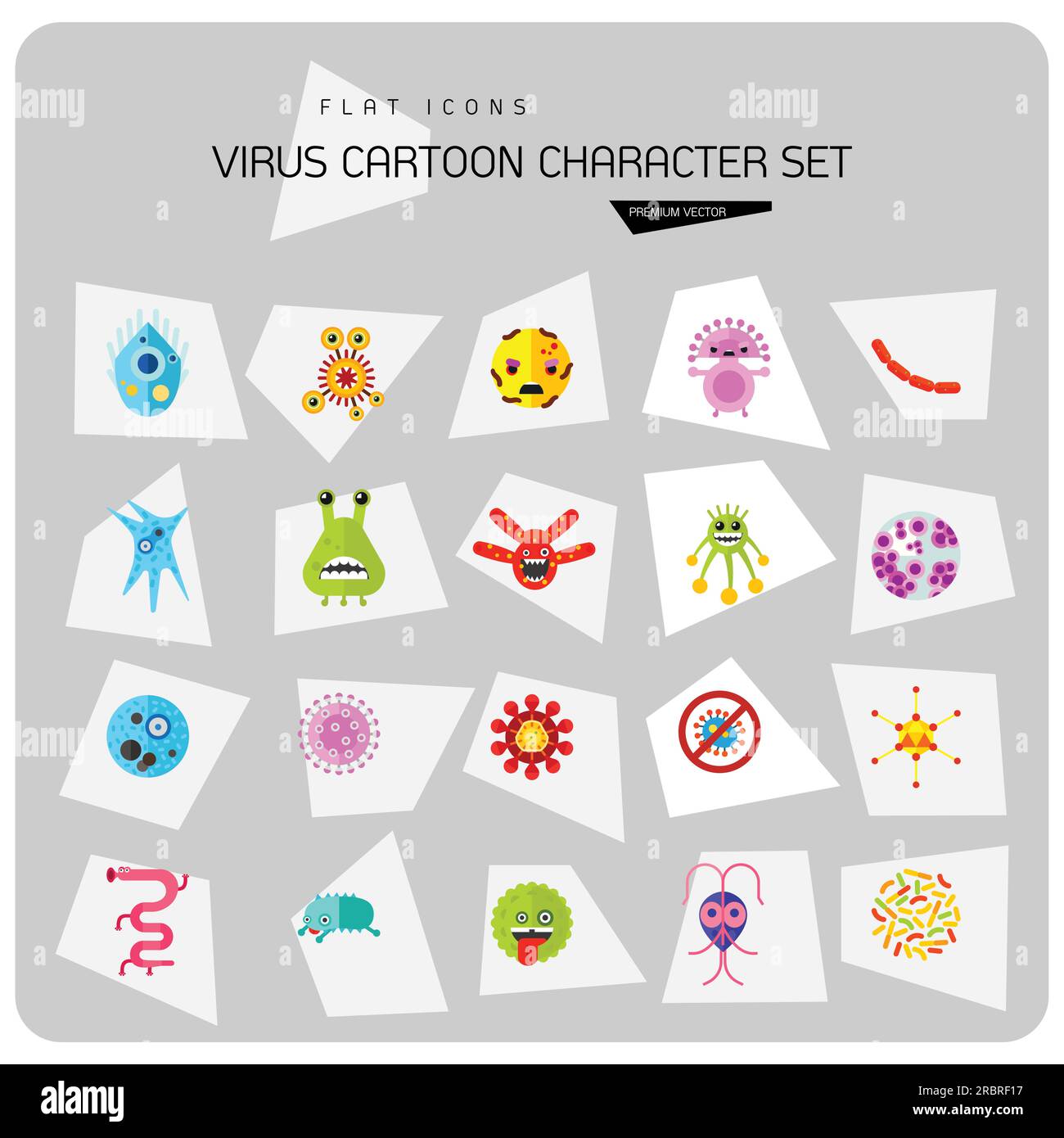 Virus Cartoon Character Icons Set Stock Vector Image & Art - Alamy