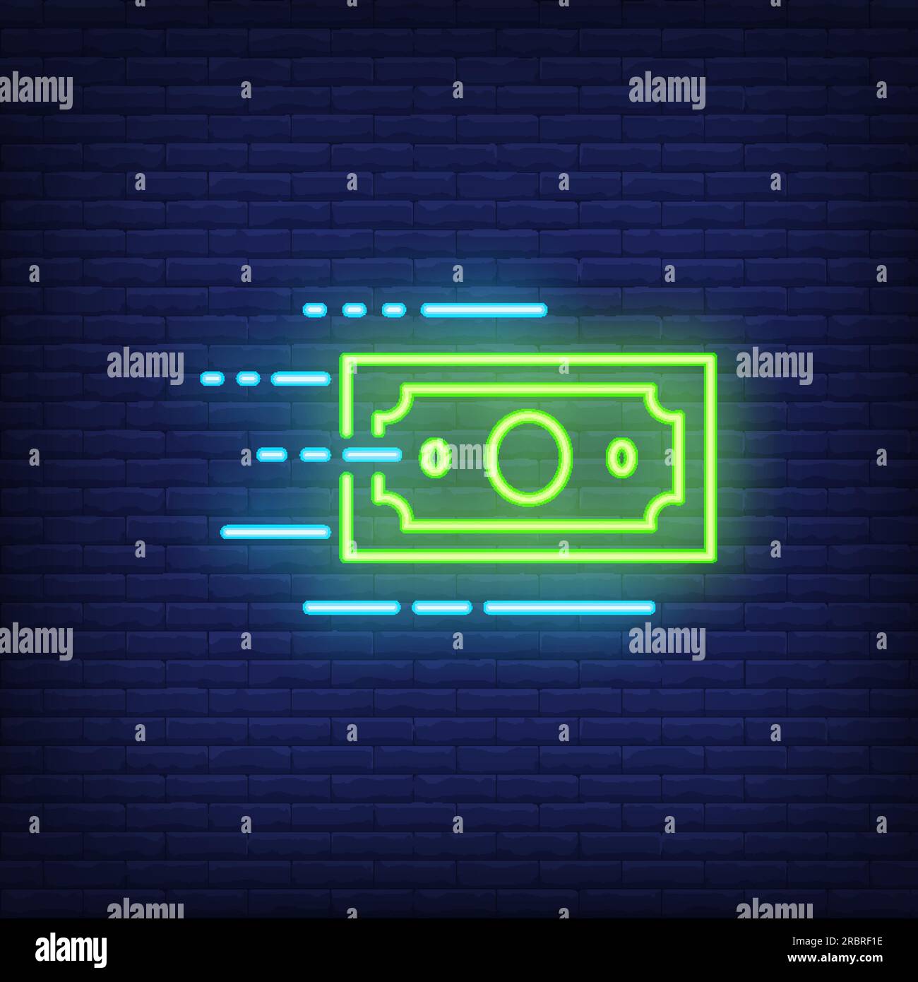 Moving dollar bill neon sign Stock Vector Image & Art - Alamy