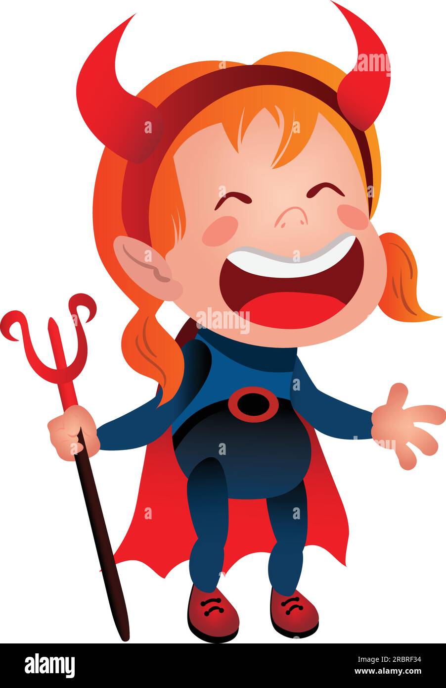 Girl in devil costume laughing vector illustration Stock Vector Image ...