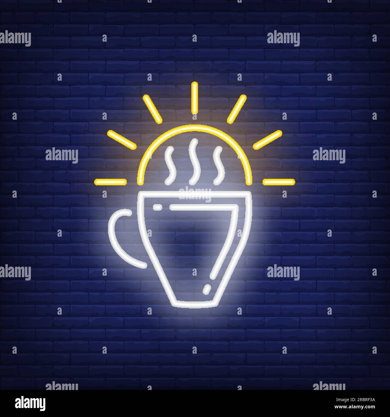 Coffee cup with shining steam neon sign Stock Vector Image & Art - Alamy