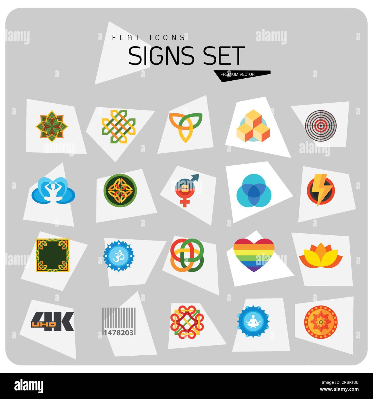 Signs flat icons set Stock Vector Image & Art - Alamy