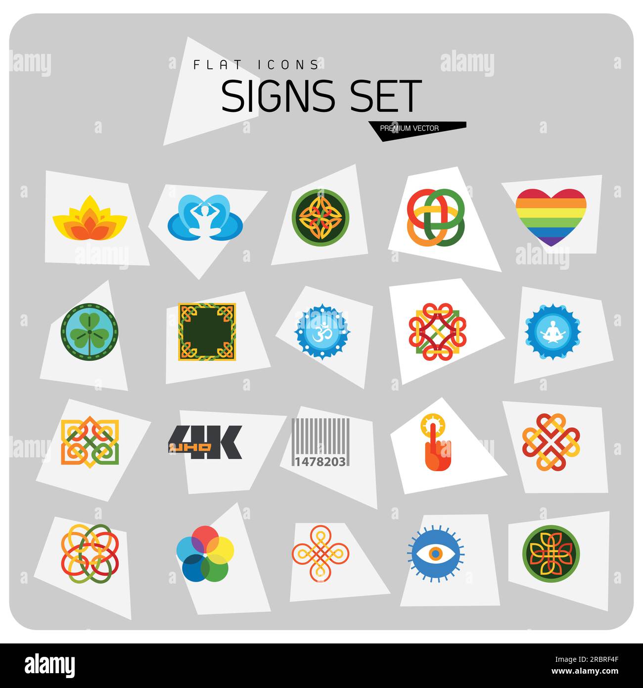 Signs flat icons set Stock Vector Image & Art - Alamy