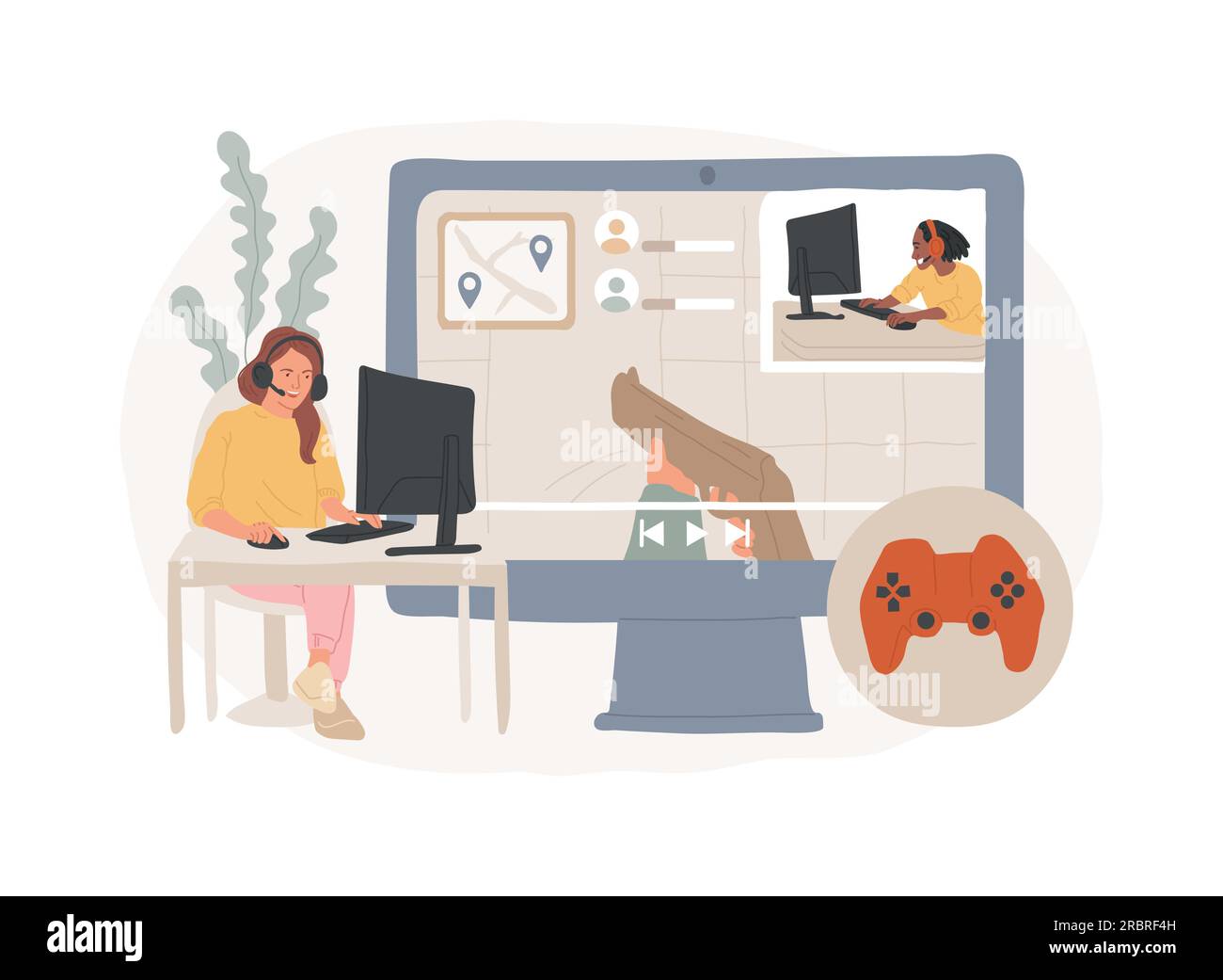 E-sport game streaming isolated concept vector illustration. Esport ...