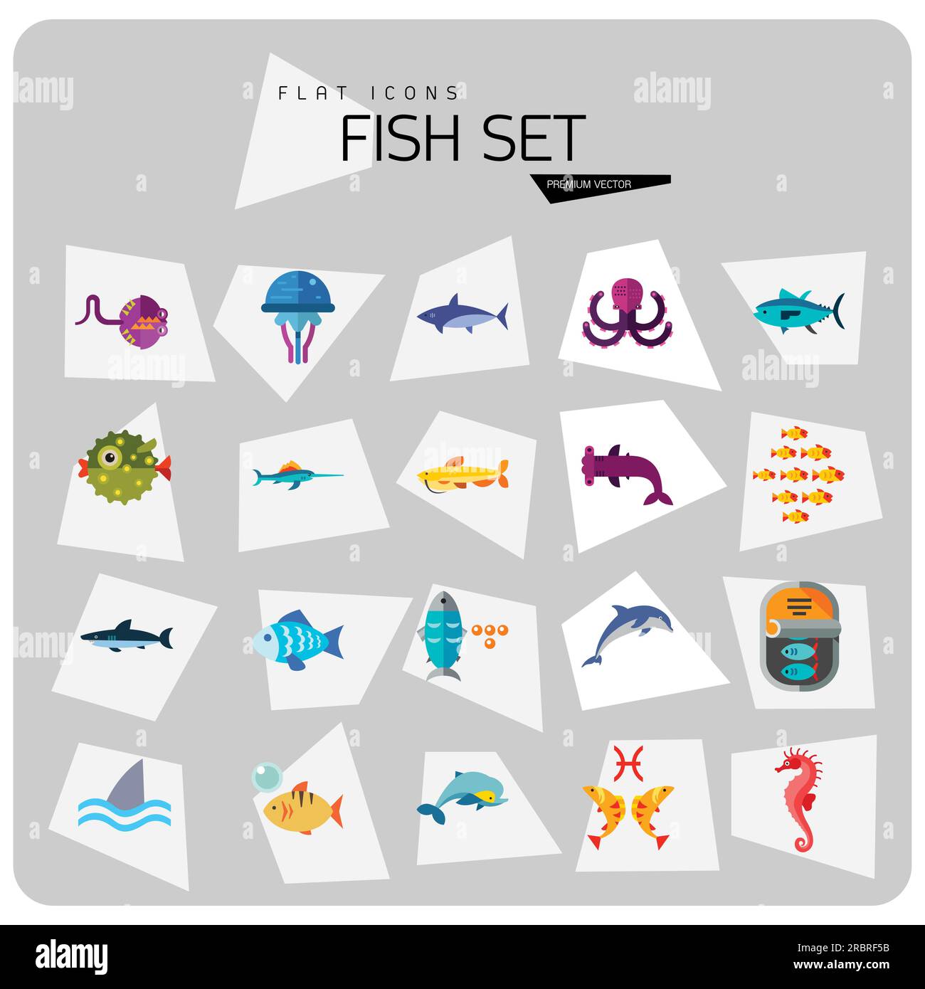 Fish Icon Set Stock Vector Image & Art - Alamy