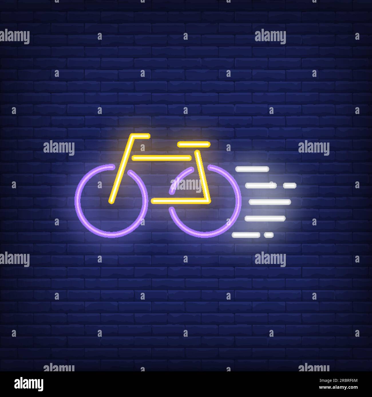 Bicycle going fast neon sign Stock Vector Image & Art - Alamy
