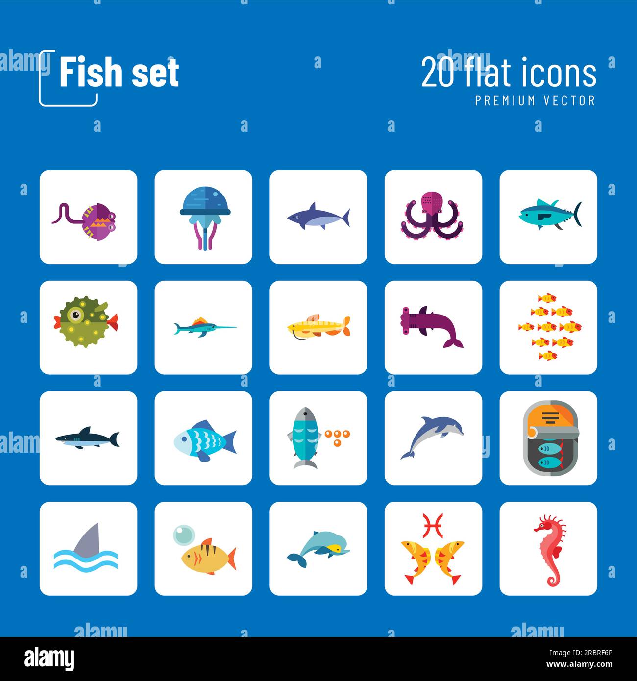 Fish Icon Set Stock Vector Image & Art - Alamy