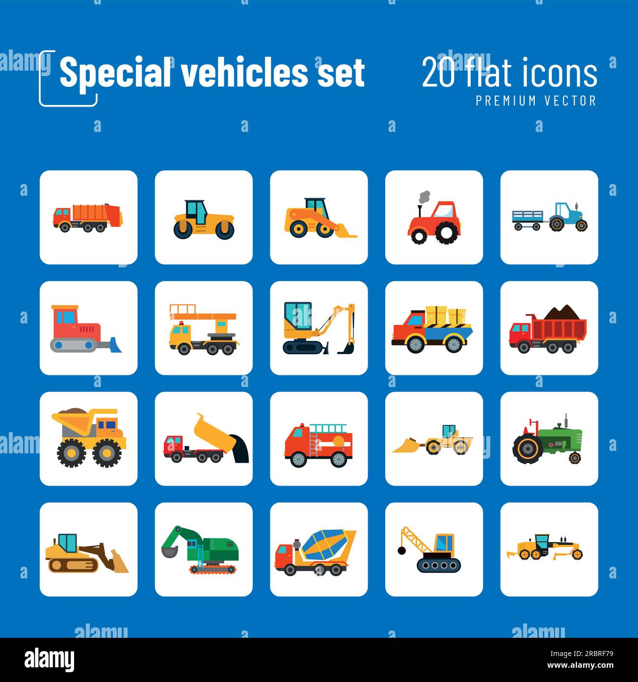 Special vehicles flat icons set Stock Vector Image & Art - Alamy