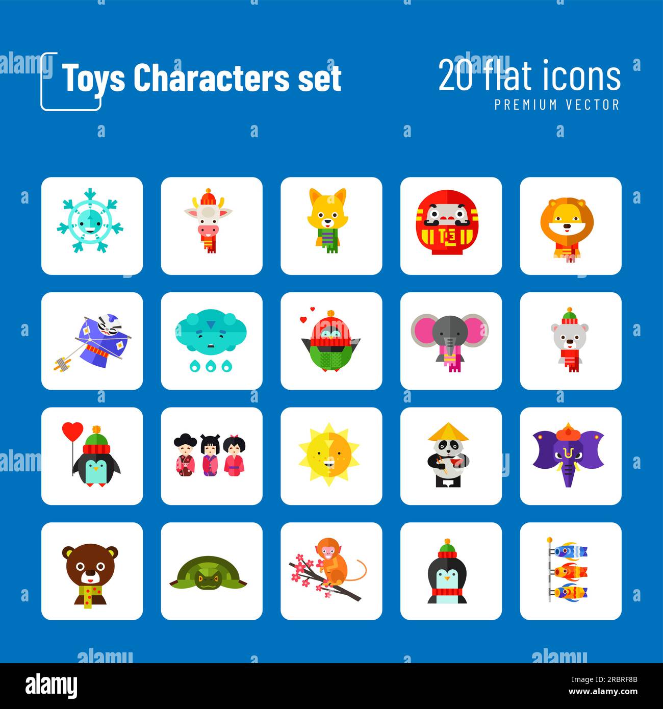 Toys Characters Icons Set Stock Vector Image & Art - Alamy