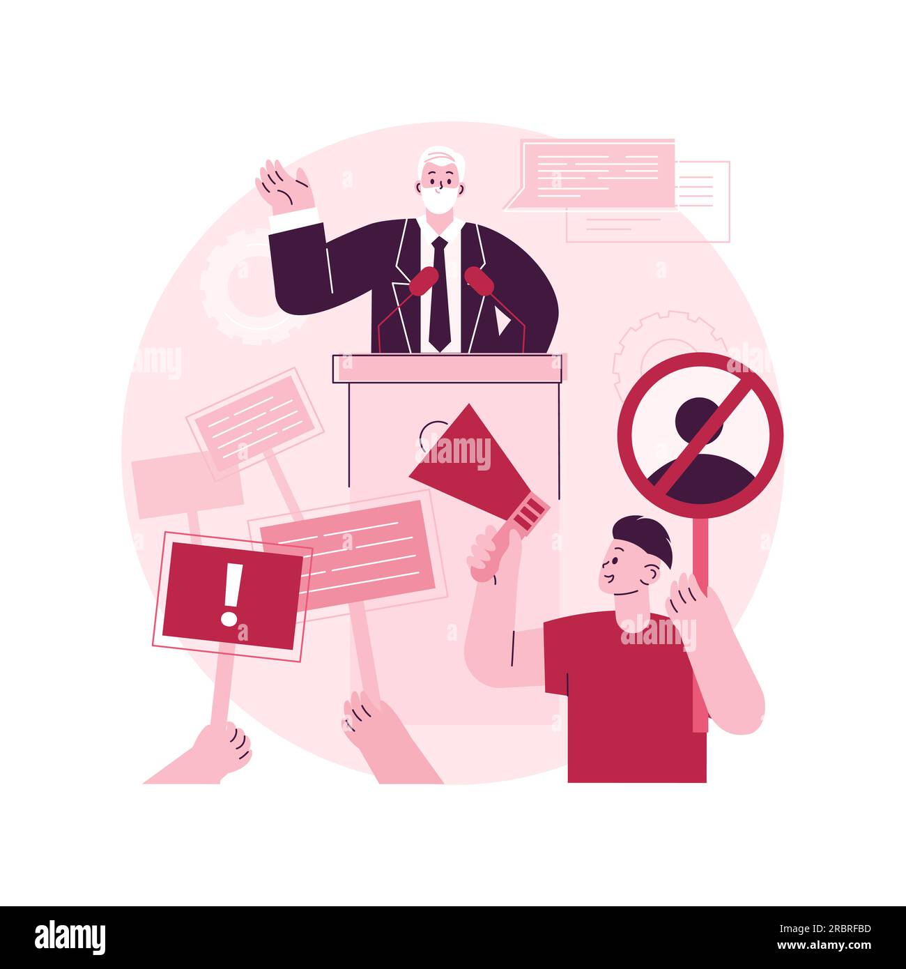 Political protest abstract concept vector illustration. Demonstration ...