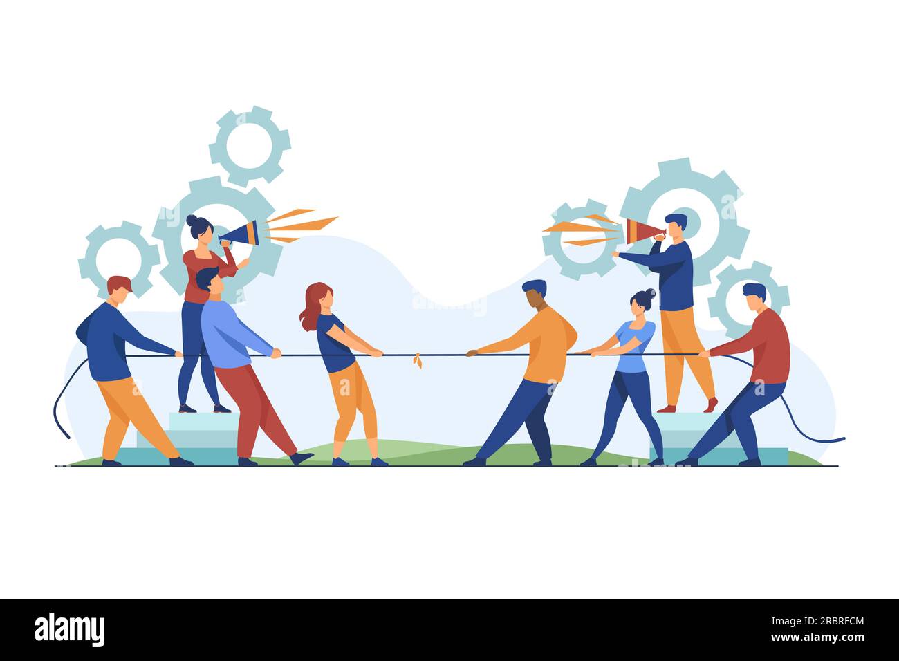 Group leaders shouting at megaphone Stock Vector Image & Art - Alamy