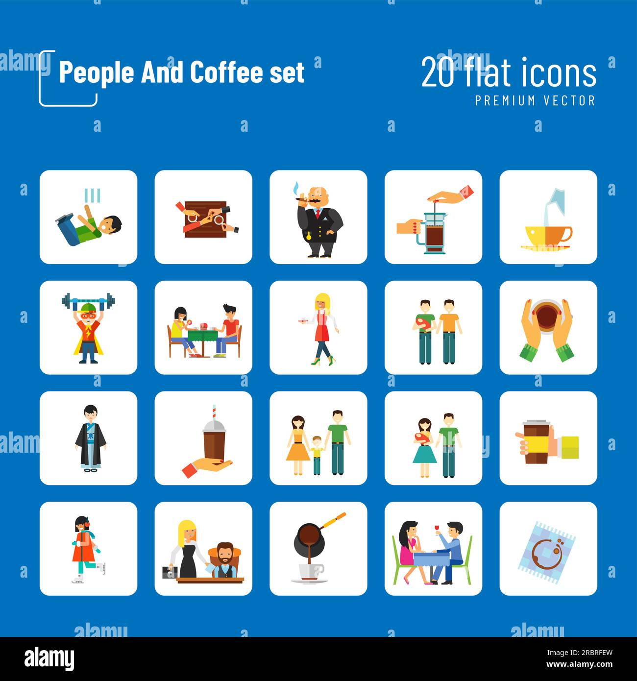People And Coffee Icon Set Stock Vector Image & Art - Alamy