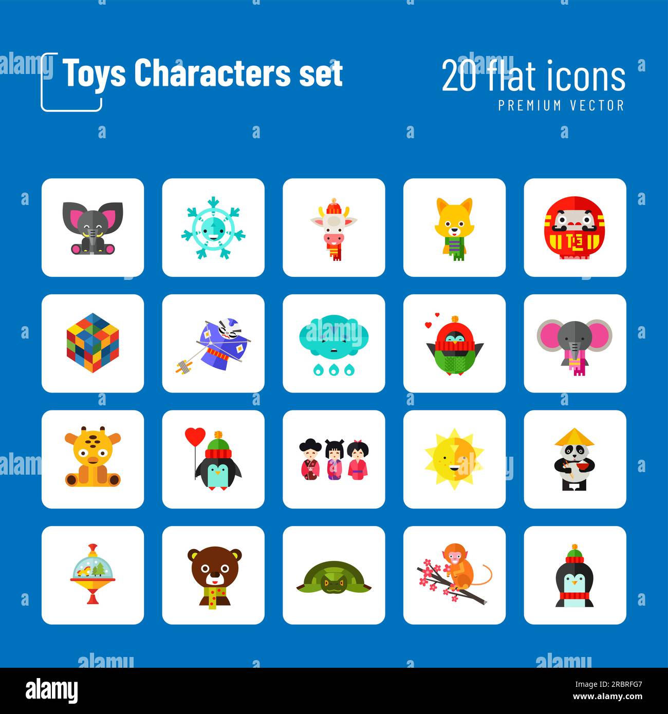 Toys Characters Icons Set Stock Vector Image & Art - Alamy