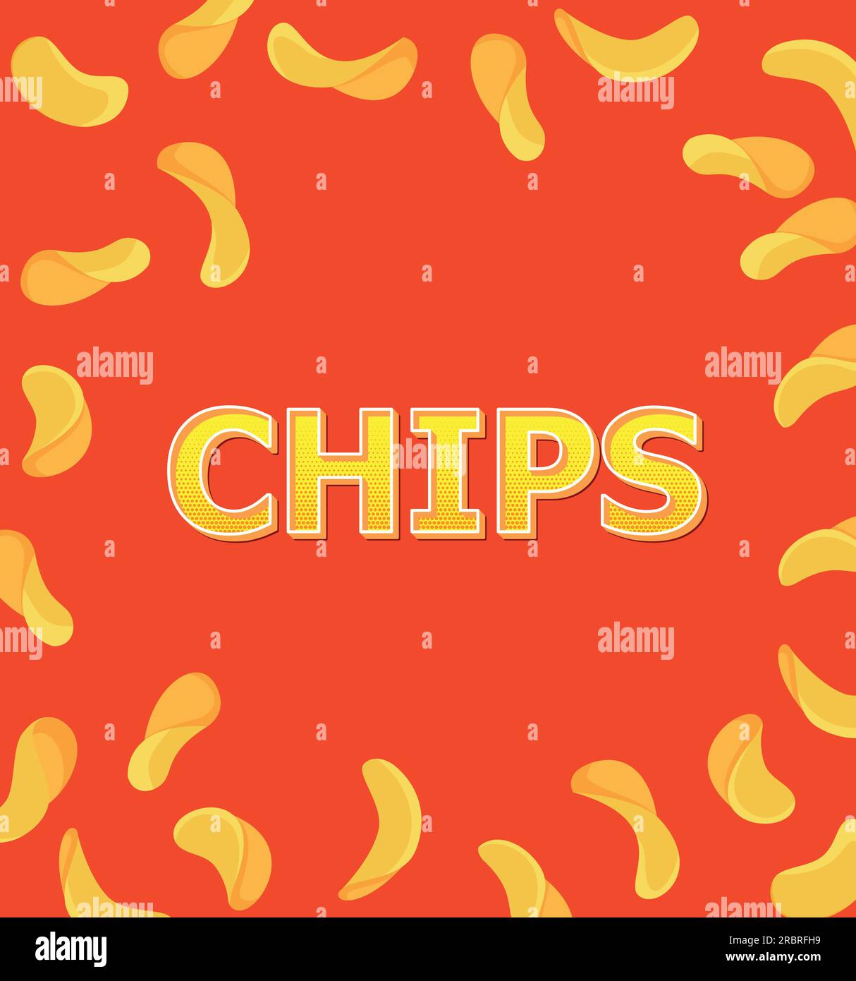 Crispy potato chips background. vector promo poster with crunchy ripple ...