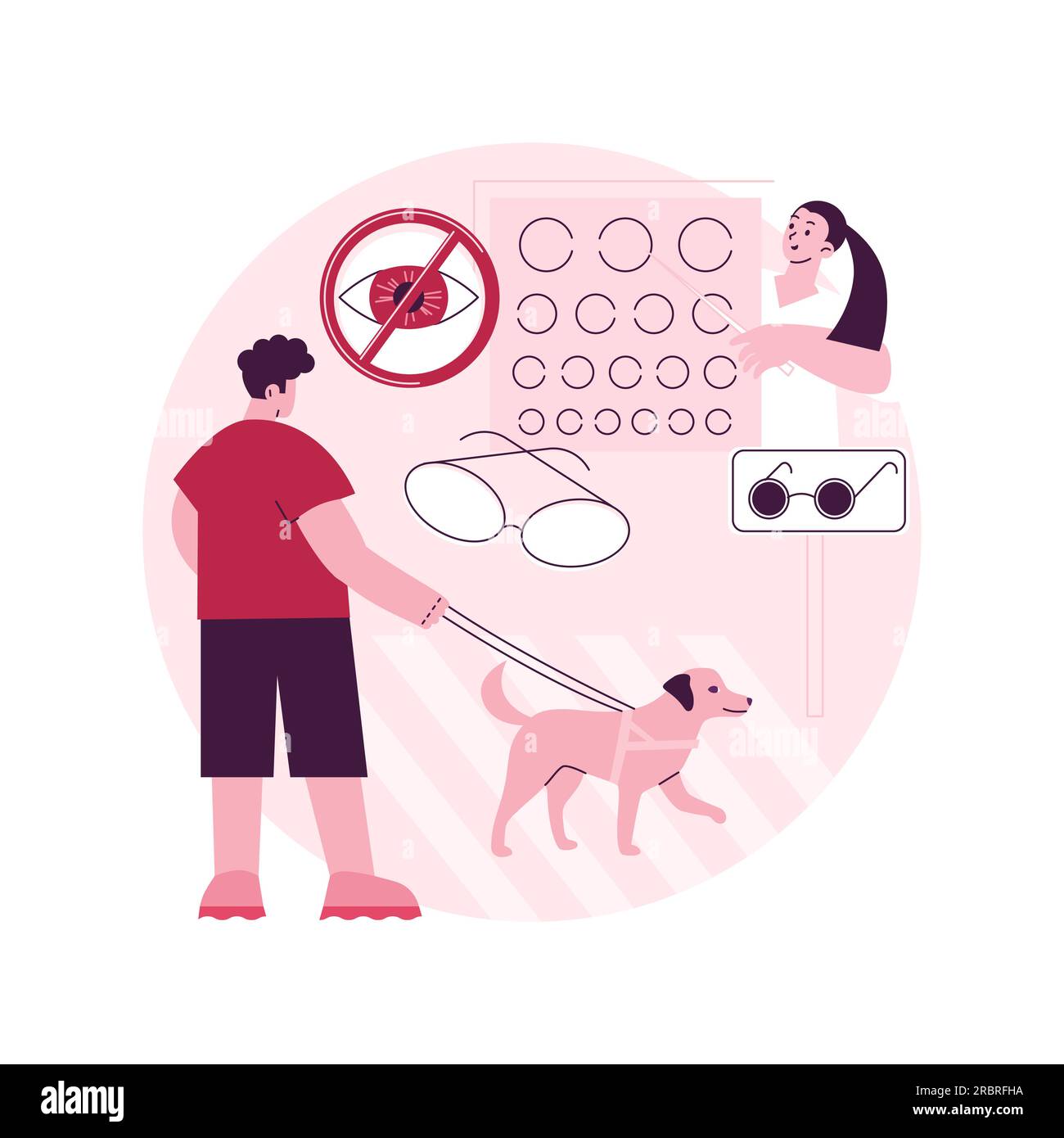 Blindness and vision loss abstract concept vector illustration. Vision ...