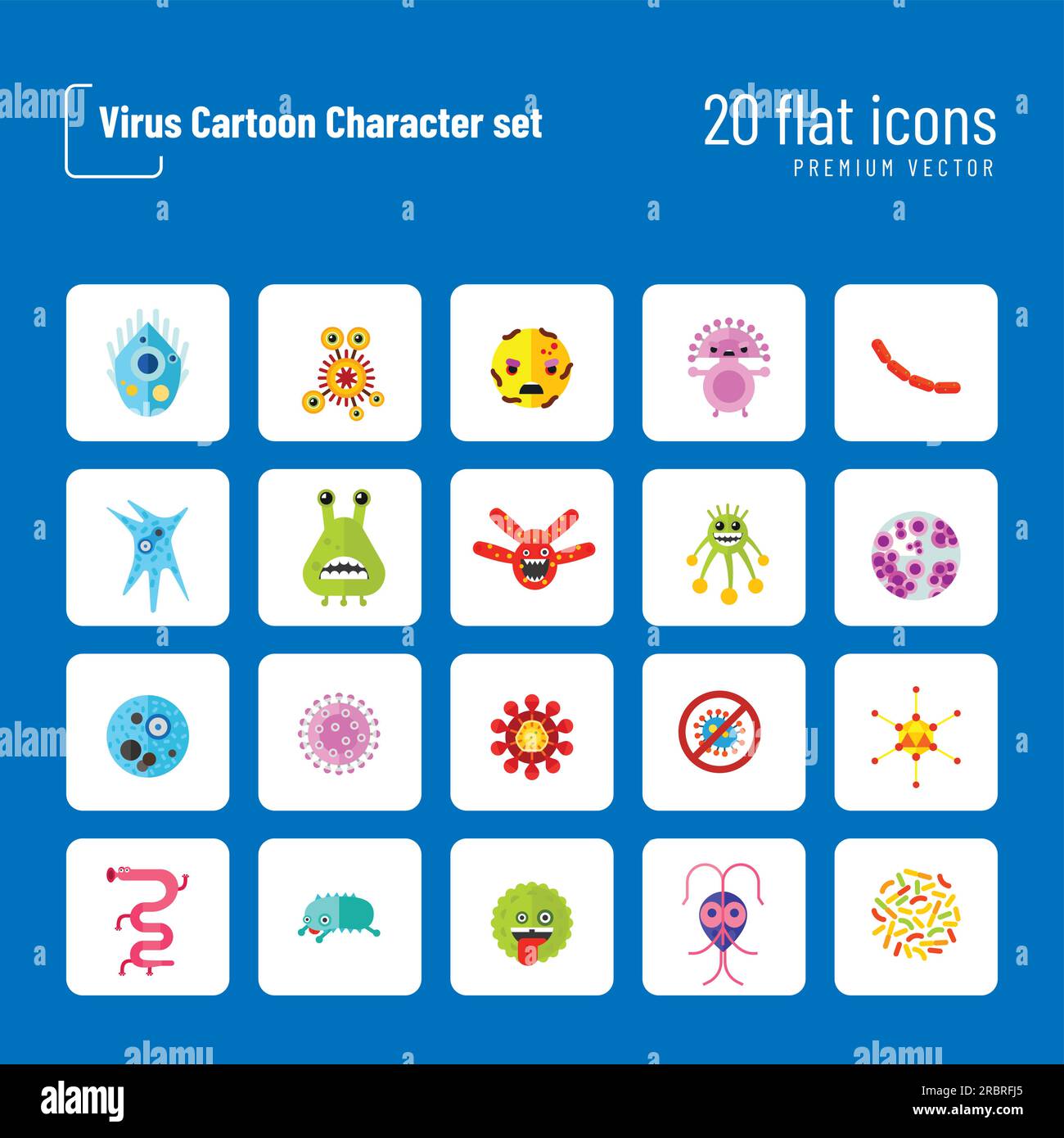 Virus Cartoon Character Icons Set Stock Vector Image & Art - Alamy