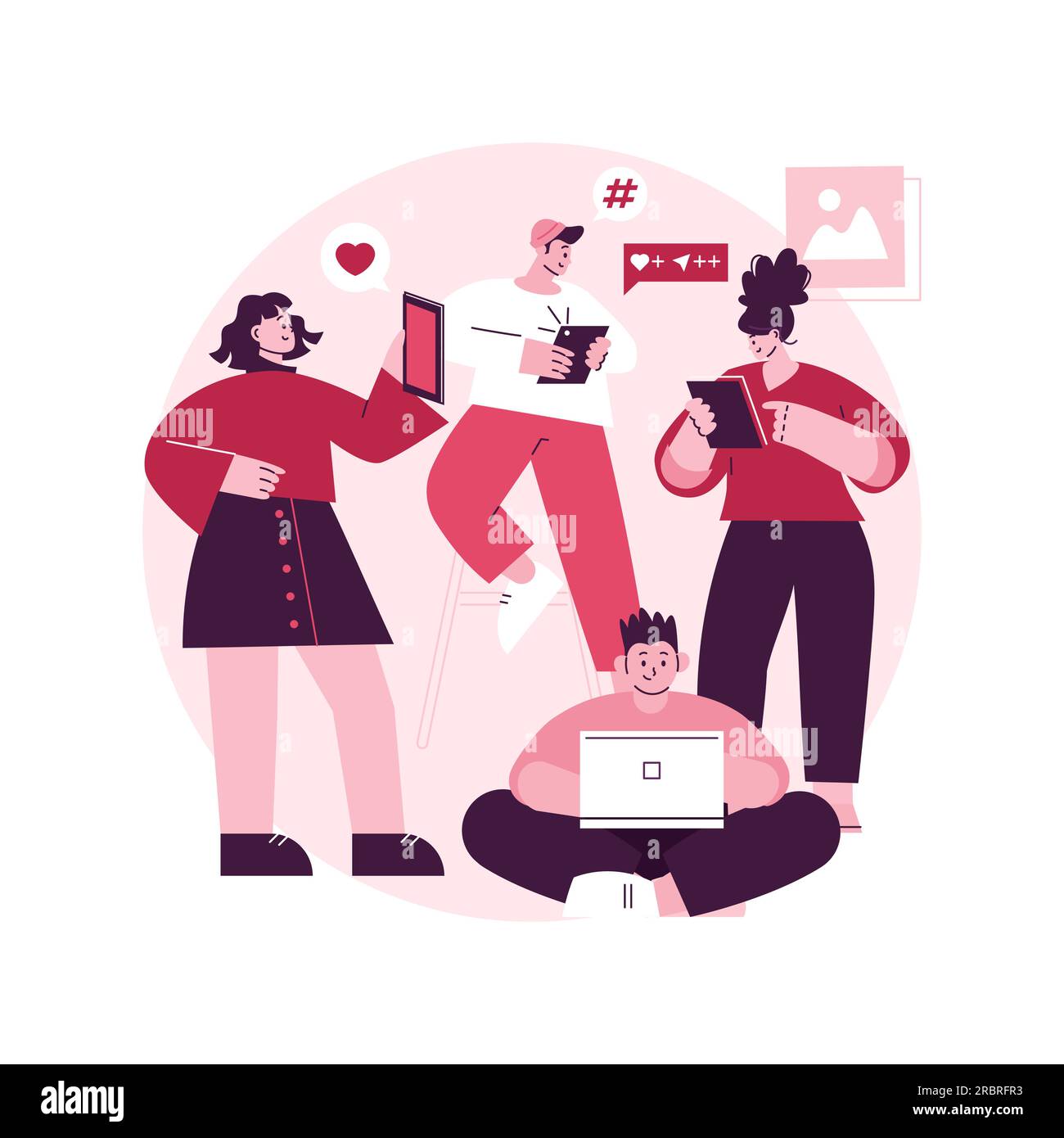 Generation Z abstract concept vector illustration. Hyper-connected ...