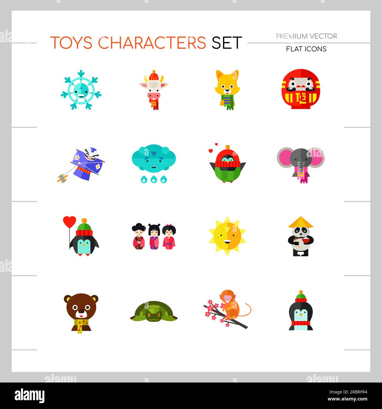 Toys Characters Icons Set Stock Vector Image & Art - Alamy