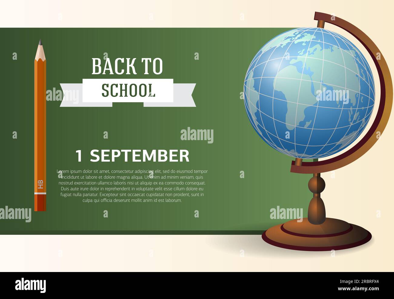 First of September, back to school poster design with chalkboard Stock ...