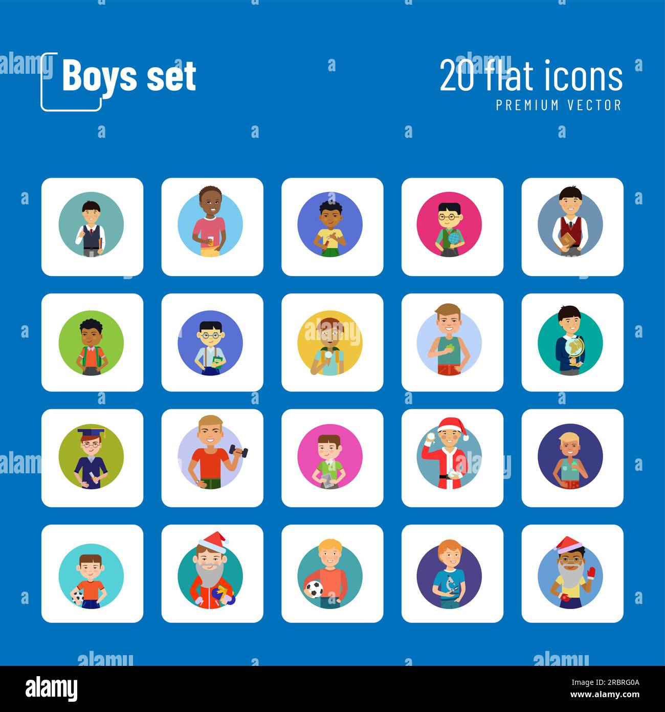 Boys Icons Set Stock Vector Image & Art - Alamy