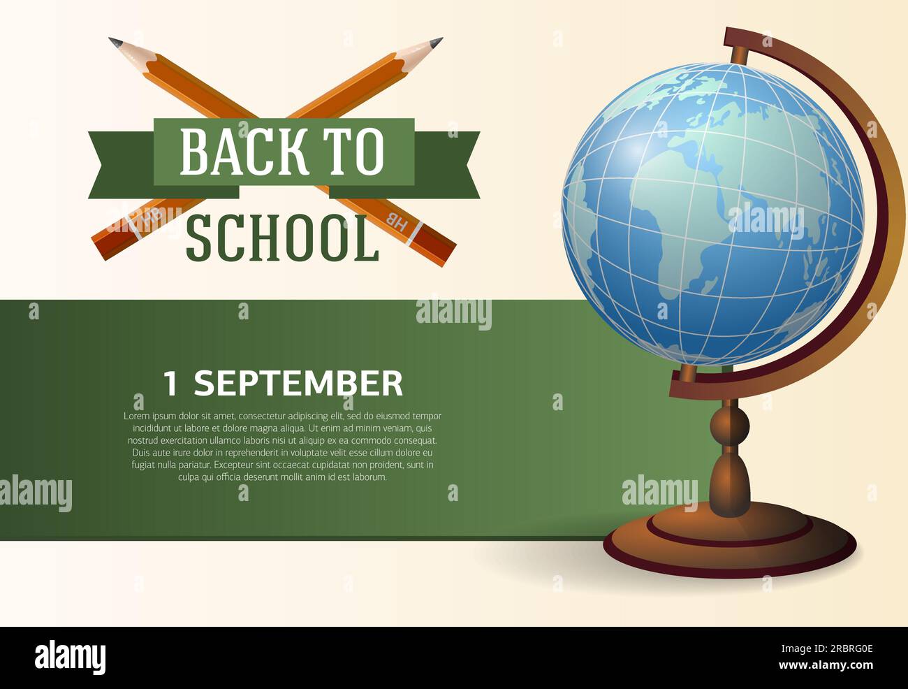Back to school poster design with crossed pencils Stock Vector Image ...