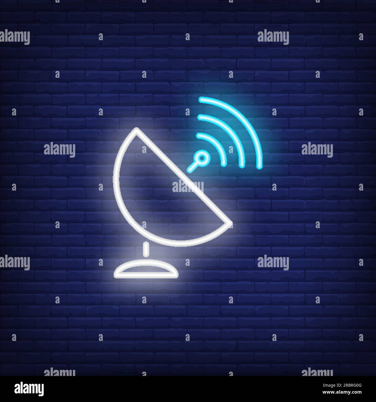 Satellite dish and signal symbol neon sign Stock Vector Image & Art - Alamy