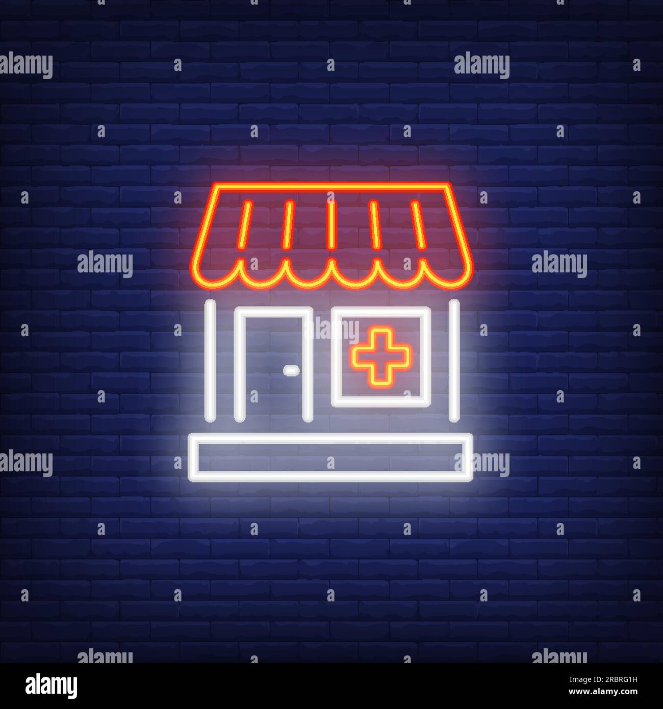 Pharmacy illuminated sign Stock Vector Images - Alamy