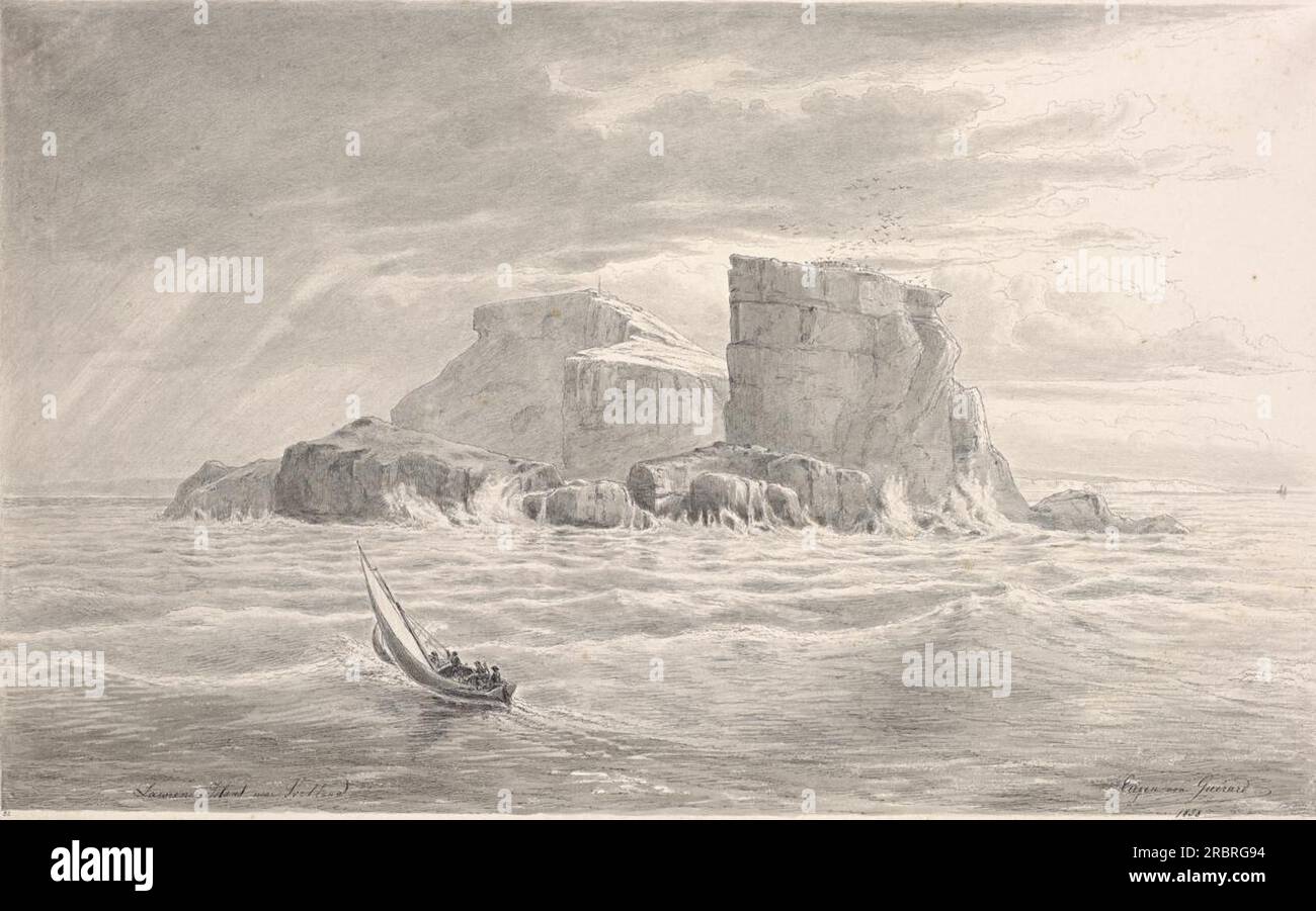 Lawrence Island near Portland 1858 by Eugene von Guerard Stock Photo ...