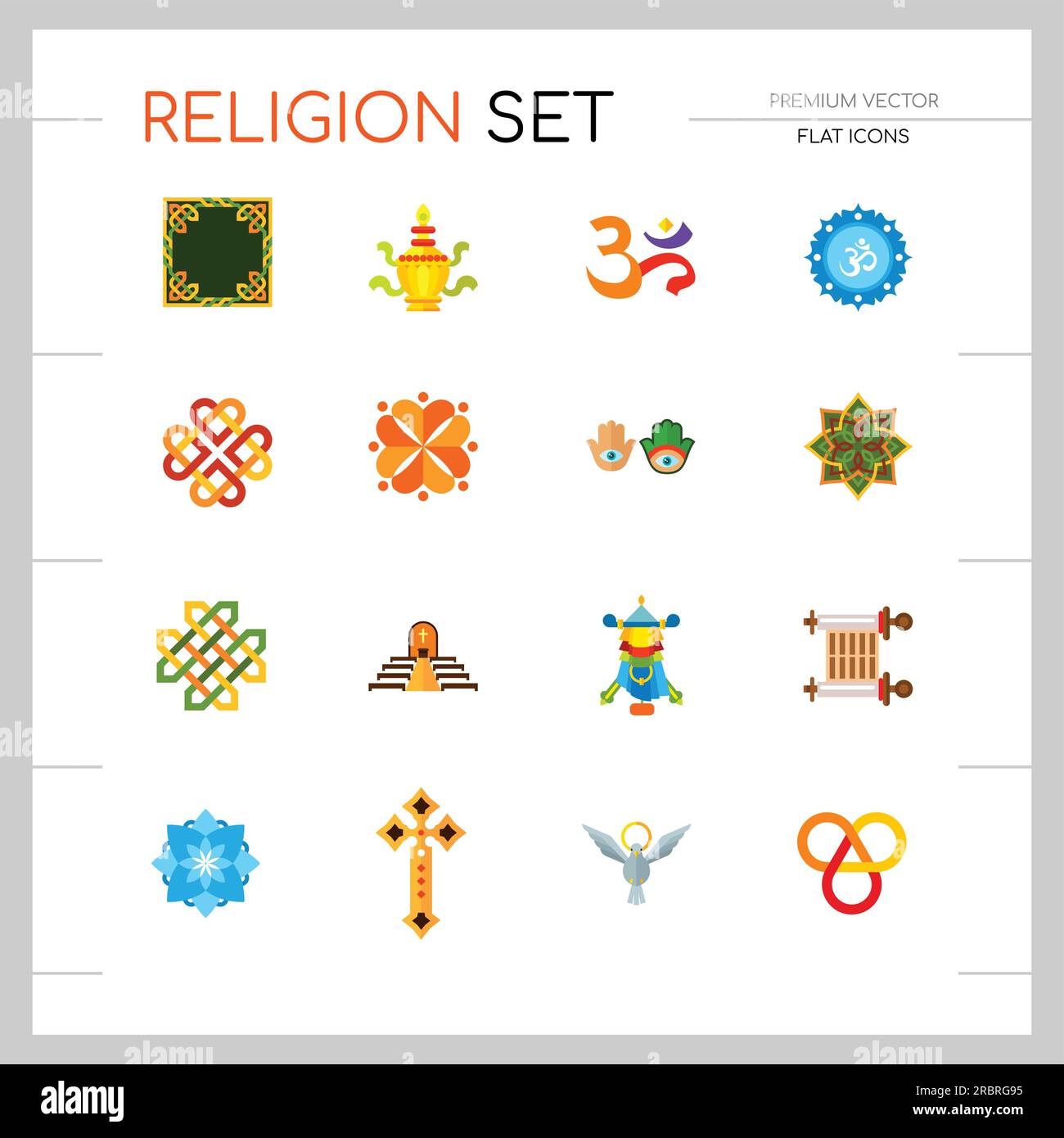 Religion Icons Set Stock Vector Image & Art - Alamy