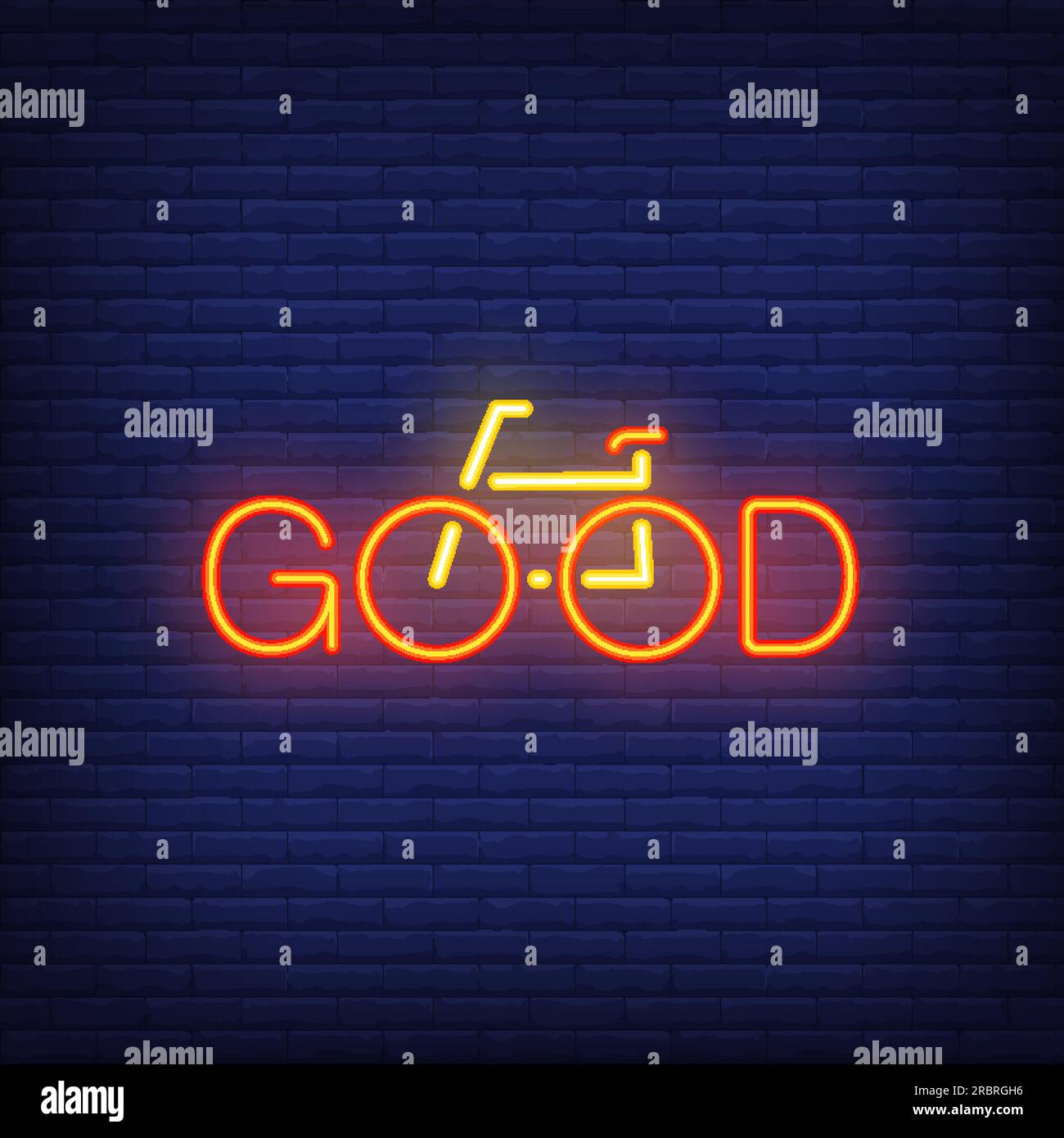 Good neon text and bicycle sign Stock Vector Image & Art - Alamy