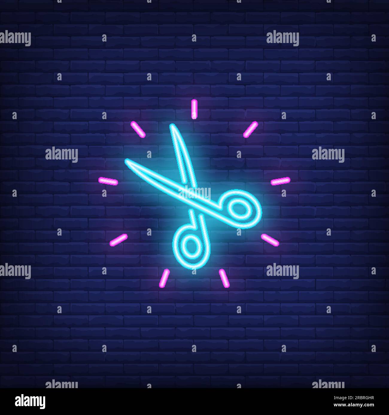 Shining scissors neon sign Stock Vector Image & Art - Alamy