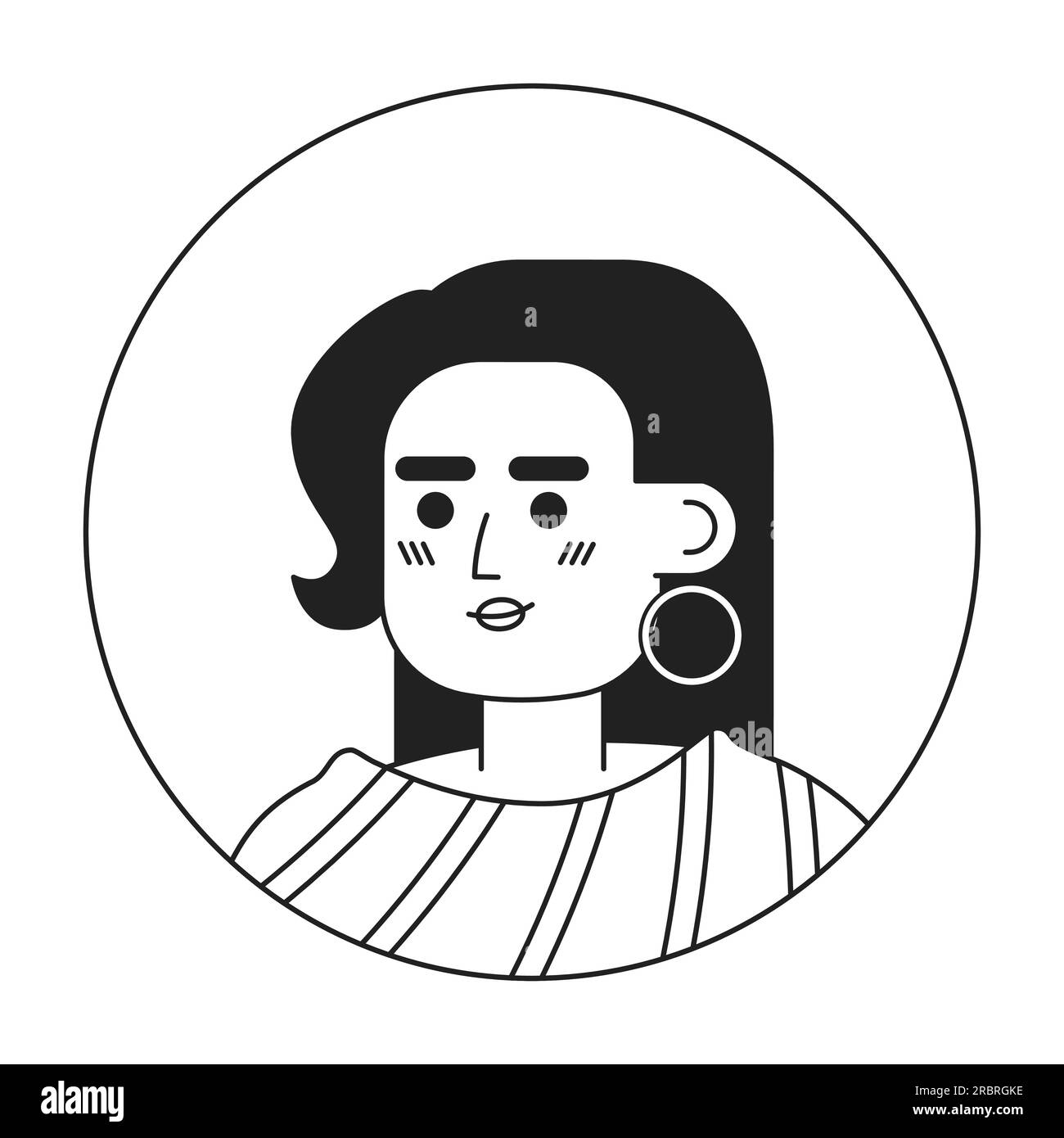 Long Black Hair Hispanic Stock Vector Images Alamy